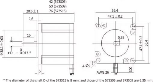 Động cơ bước 3 pha 573S09 573S15 573S20 LEADSHINE - CNCSTORE