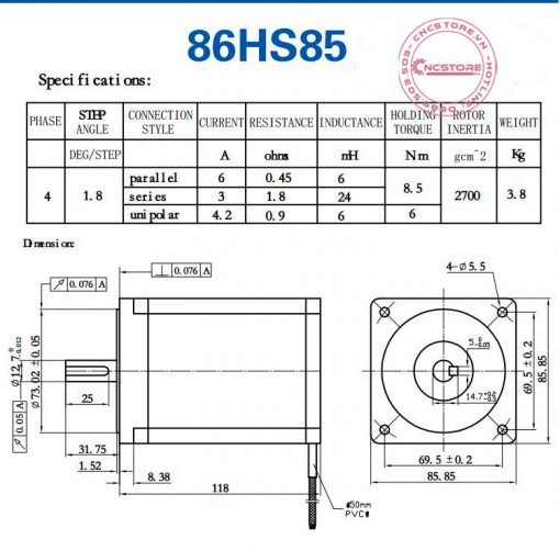 Động cơ bước 86HS35 / 86HS45 / 86HS85 / 86HS120 / 863S42 Leadshine - CNCSTORE
